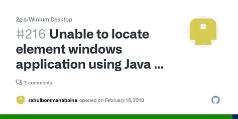 unable to locate element windows application using java winium