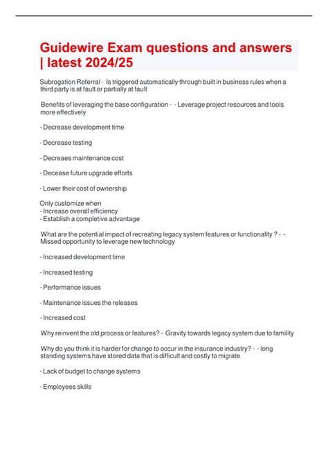 Guidewire Exam Questions And Answers Latest 2024 25 Wire Stuvia Us