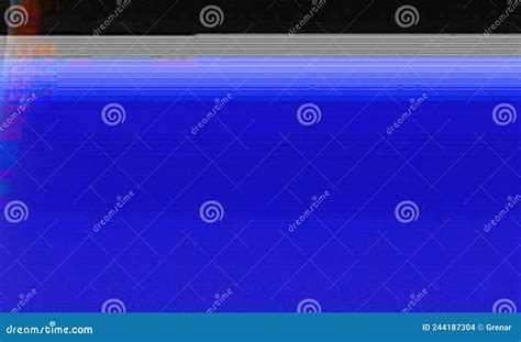 Analog Screen Distortion Blue Texture Noise Stock Illustration