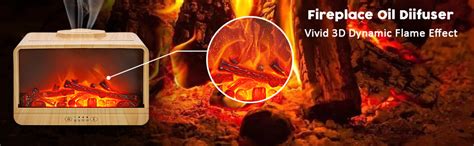 Essential Oil Diffuser 300ml Flame Fireplace Aromatherapy Oil Diffuser For Large