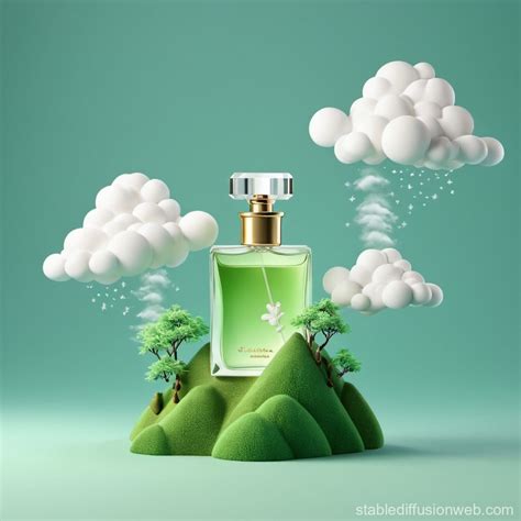 Bamboo Inspired Mountain Perfume Bottle Stable Diffusion Online