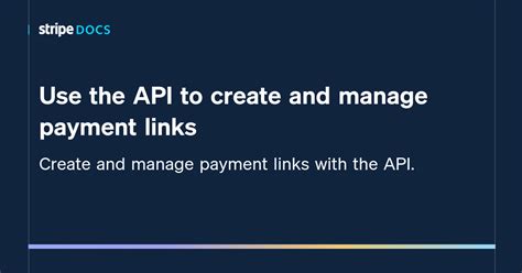 Use The API To Create And Manage Payment Links Stripe Documentation