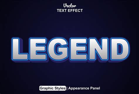 Premium Vector Legend Text Effect With Graphic Style And Editable