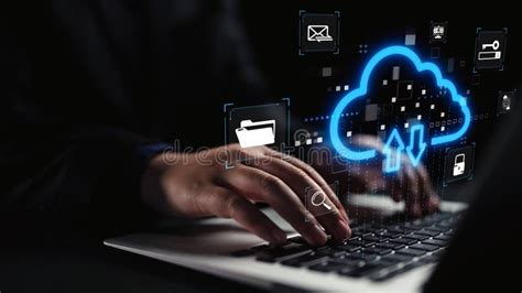 Modern Technology Concept Of Cloud Computing With Digital Interface