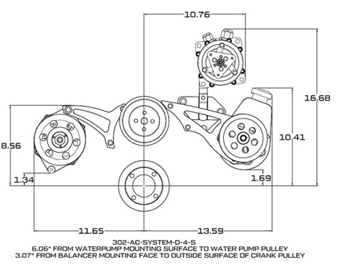 Ford 289 302 351w V Belt System Ac And Alternator Black Top Street
