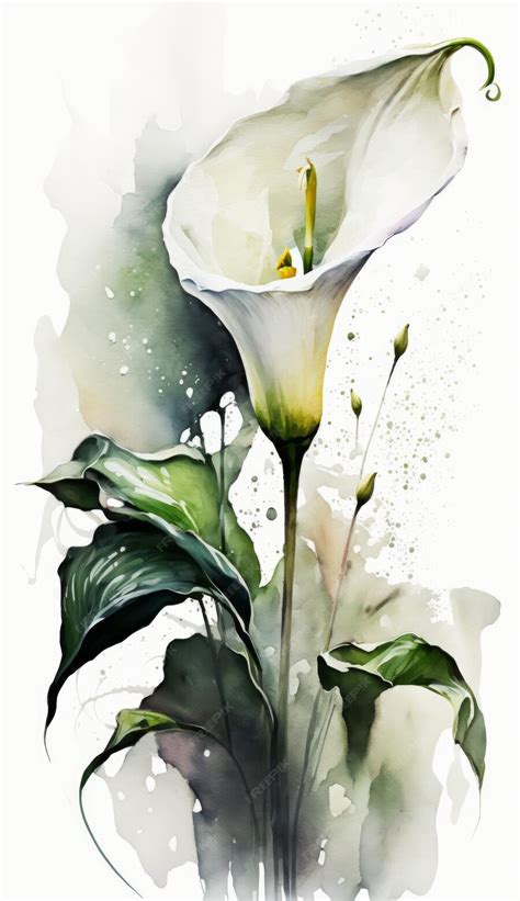 Premium Ai Image Watercolor Painting Of Calla Lily Flower