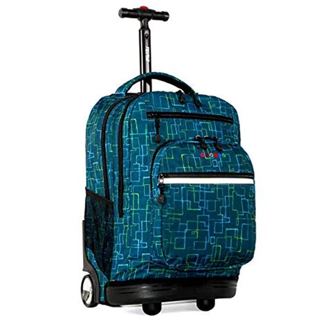 J World New York Sundance Rolling Backpack Roller Bookbag Soft Line