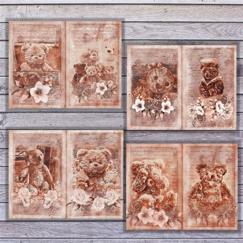 Teddy Bear Junk Journal Kit Printable Junk Journal Kit Etsy