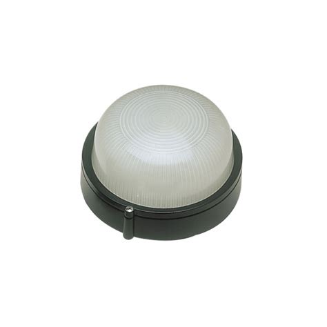 E27 Round Plain Bulkhead Black Ovia Uk