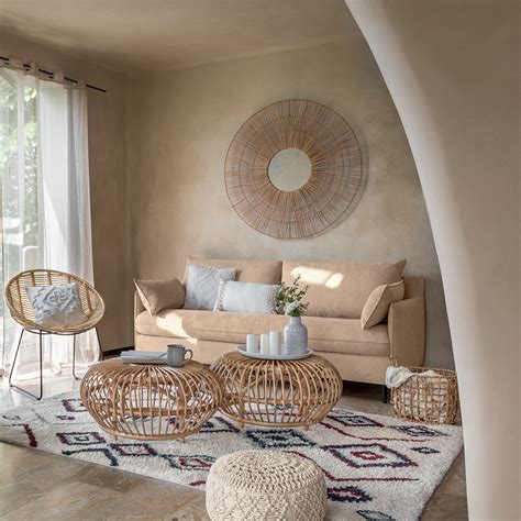 Table Basse Neta Bois Naturel D 74 Cm Atmosphera Créateur Dintérieur