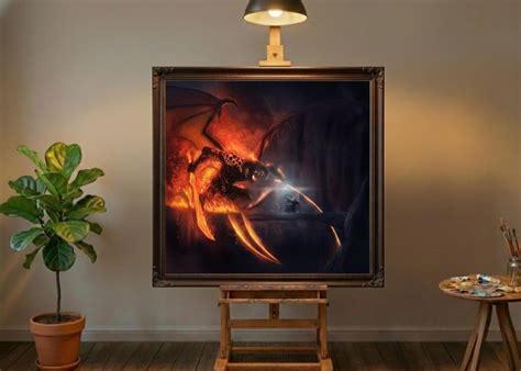 Gandalf Vs The Balrog On Bridge Of Khazad Dum Handmade Oil Painting