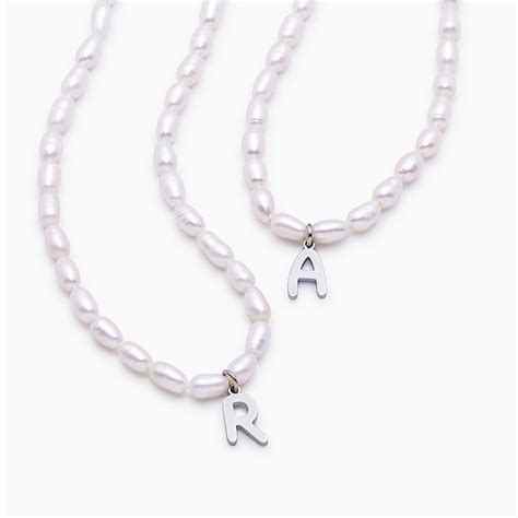 Statement Initial Pearl Necklace