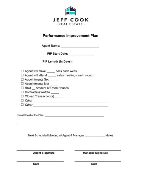 Free Printable Performance Improvement Plan Templates Excel Pdf Word