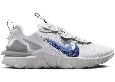 Nike React Vision White Double Blue Swoosh Mens Fj4231 100 Us