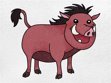 How To Draw Pumbaa Helloartsy
