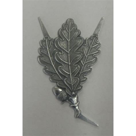 German Aluminum Oak Leaf Cap Badge For Jager Troops Warstuffcom