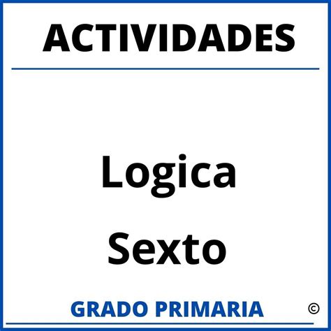 Actividades Para Sexto Grado De Primaria Para Imprimir