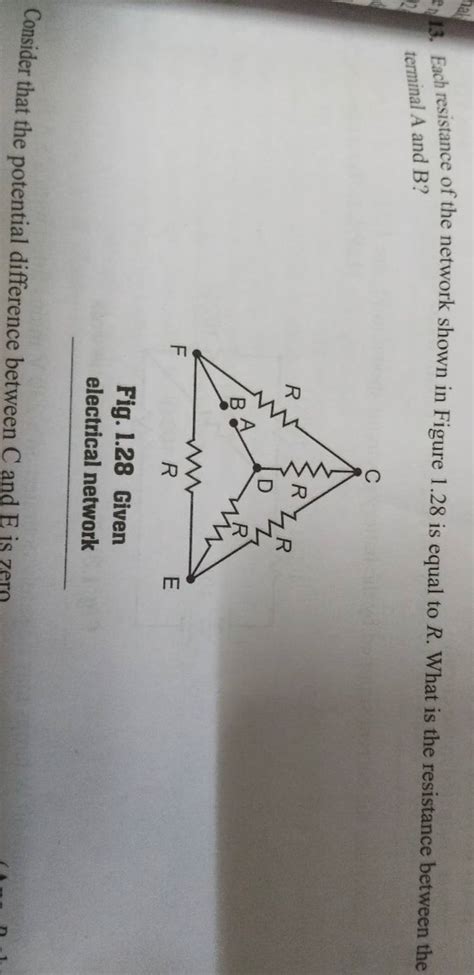 Each Resistance Of The Network Shown In Figure 1 28 Is Equal To R What I
