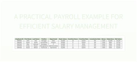 Practical Salary Management System Sheet Streamlining Payroll With