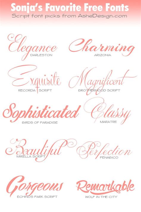 Sonjas Favorite Script Fonts Free Script Fonts Script Fonts Beautiful Script Fonts