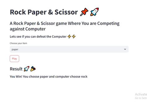 Python Streamlit Webdevelopment Codingprojects Rockpaperscissors Tanzeel Azeem