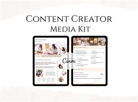 Content Creator Media Kit Template Media Kit Template Canva