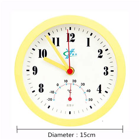 15cm Quiet Wall Clock With Thermometer Teen Home D Vicedeal
