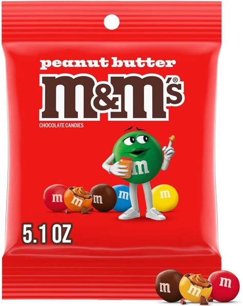 Mandms Mega Peanut Butter Chocolate Candy Sharing Size 8 6 Oz Resealable Bag