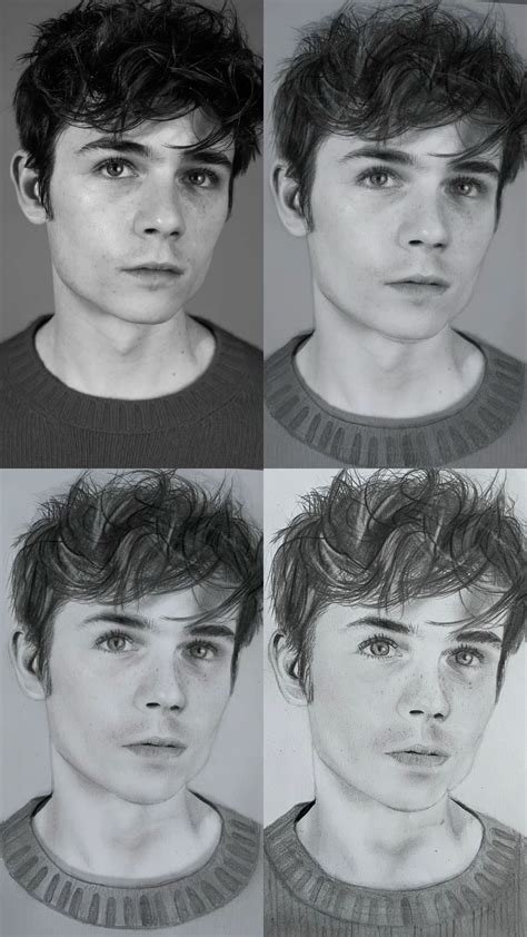 Ashby Gentry Pencil Drawing Comparison With The Original Photo