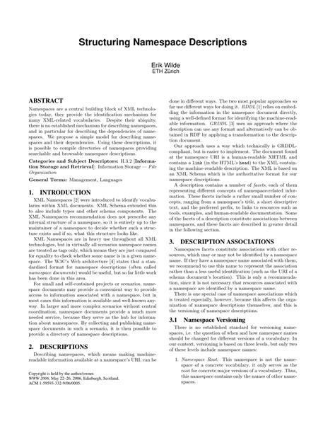 Pdf Structuring Namespace Descriptions