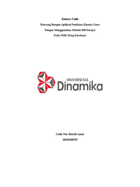Source Code Aplikasi Penilaian Kinerja Guru Pdf