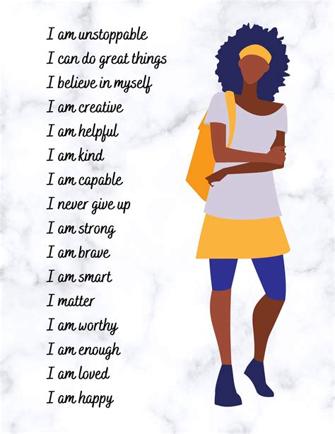8 5 X 11 Pdf Printable Affirmations For Girls Etsy