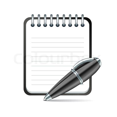 Vector Pen And Notepad Icon Stock Vector Colourbox