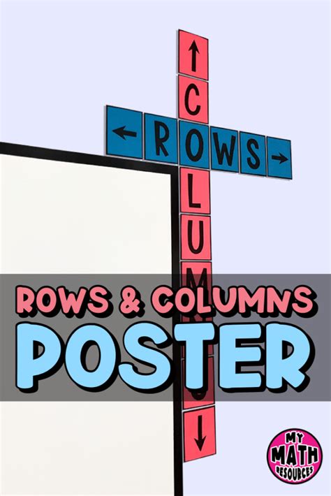My Math Resources Free Rows And Columns Bulletin Board Poster