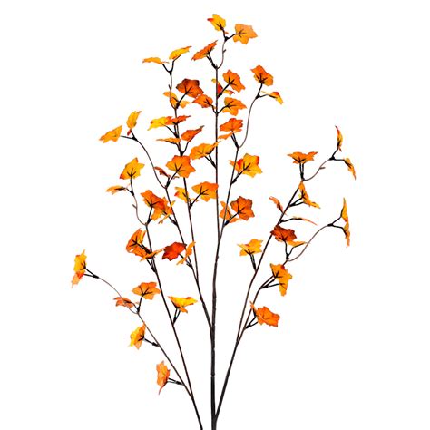 Orange Maple Leaf Stem 38in At Home