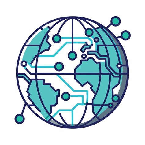 Abstract Globe Icon With Modern And Innovative Circuit Connection