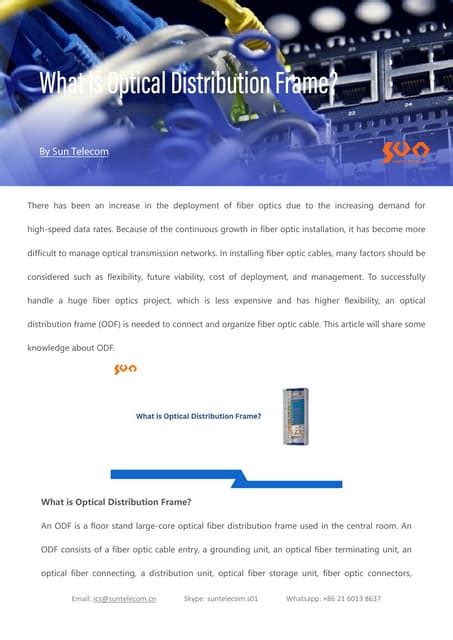 What Is Optical Distribution Frame Pdf