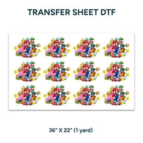 Printed Dtf Sheets By Yards Mario Bross