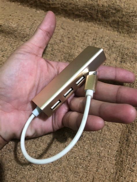 Type C To Lan Adapter With 3port Hub Computers And Tech Parts And Accessories Cables And Adaptors