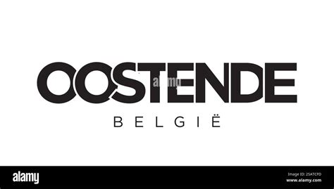 Oostende In The Belgium Emblem For Print And Web Design Features Geometric Style Vector