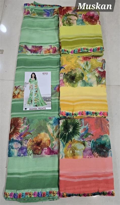 Muskan Georgette Floral Print Saree At Best Price In Surat
