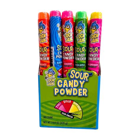 Lock Jaw Sour Candy Powder Tube Assorted Flavours Pixies Candy Parlour