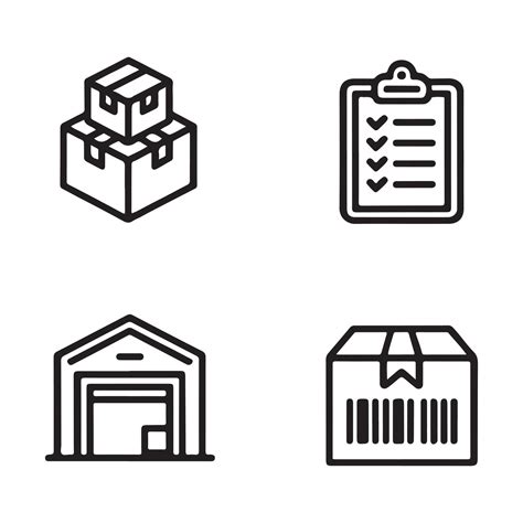 Inventory Icons Set For Warehouse Management 66172478 Vector Art At