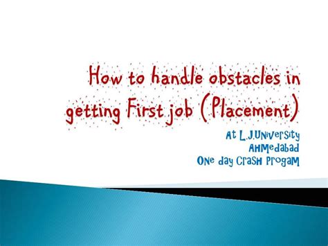 Shailesh Thakkar On Linkedin One Day Crash Program On Getting First Job At Ljuniversity A One Day…