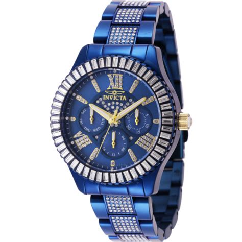 Invicta Specialty Gmt Quartz Crystal Blue Dial Ladies Watch 44245