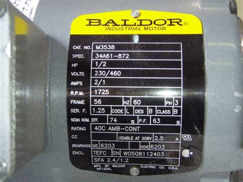 Electrical Motor Nameplate Details 45 Off