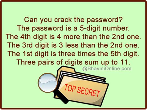 Hard Mind Puzzles Crack The Password