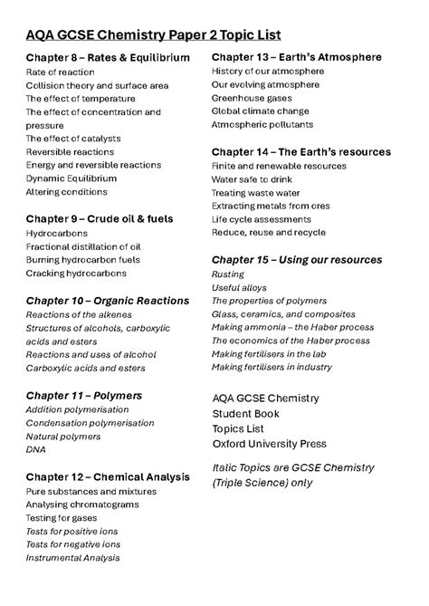 Aqa Gcse Physics Paper 1 Key Topics Overview For Students Studocu