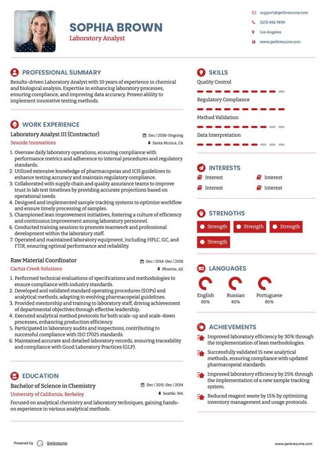 Cv For Laboratory Analyst At Fred Grant Blog