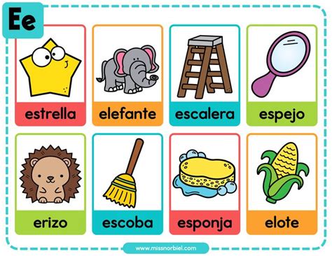 Palabras Con E Para Niños Preescolar Material Didactico Las Vocales